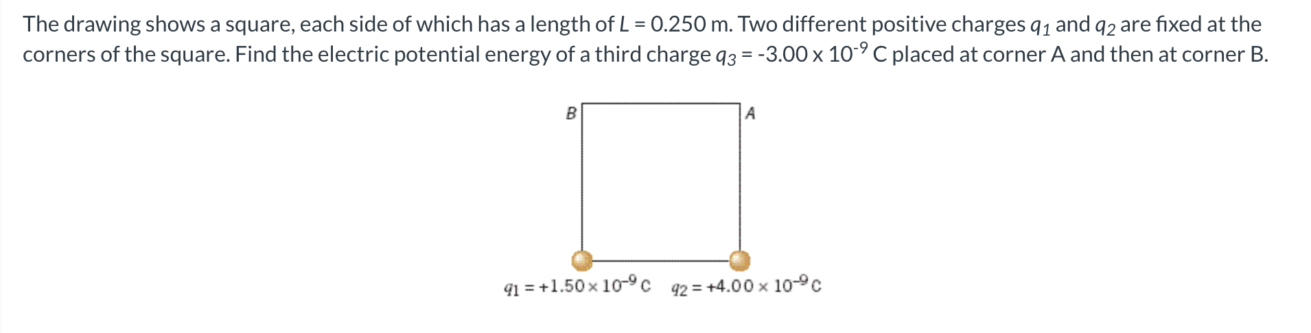 Solved The drawing shows a square, each side of which has a | Chegg.com