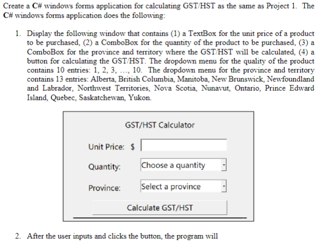 Solved Create a C# windows forms application for calculating | Chegg.com