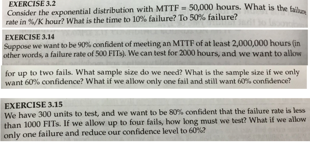 Solved EXERCISE 3.2 failure Consider the exponential | Chegg.com