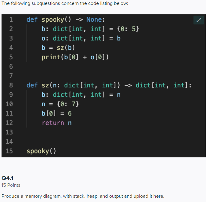 Solved The following subquestions concern the code listing | Chegg.com