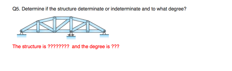 Solved Q5. Determine if the structure determinate or | Chegg.com