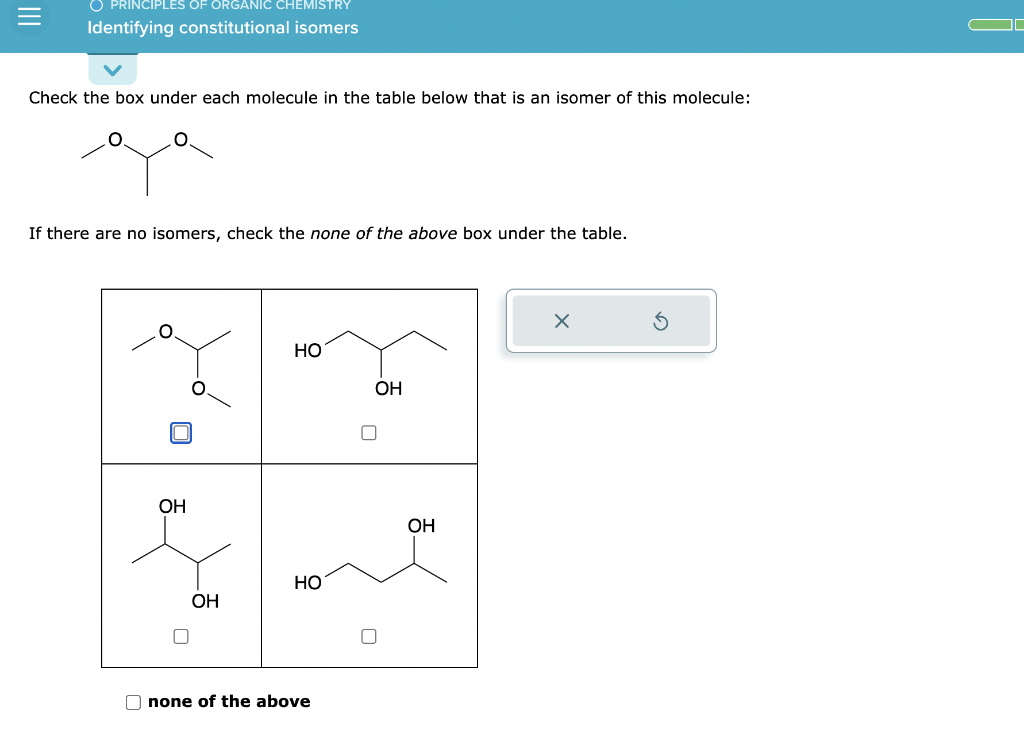 Solved Check the box under each molecule in the table below | Chegg.com