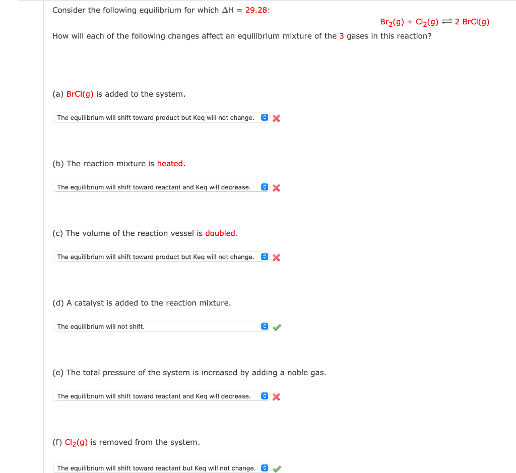 Solved Consider the following equilibrium for which ΔH=29.28 | Chegg.com