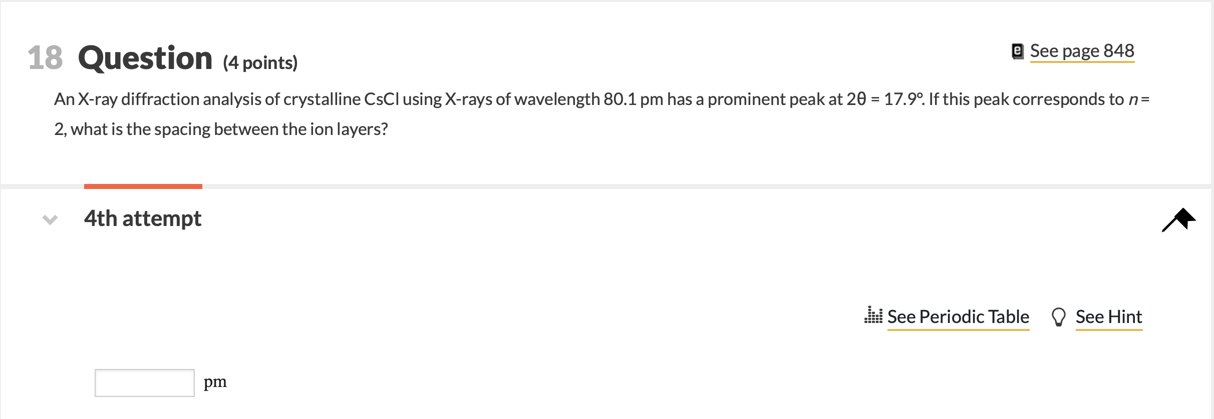 Solved 18 Question (4 points) e See page 848 An X-ray | Chegg.com