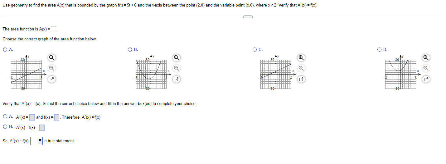 Solved Use geometry to find the area A(x) ﻿that is bounded | Chegg.com
