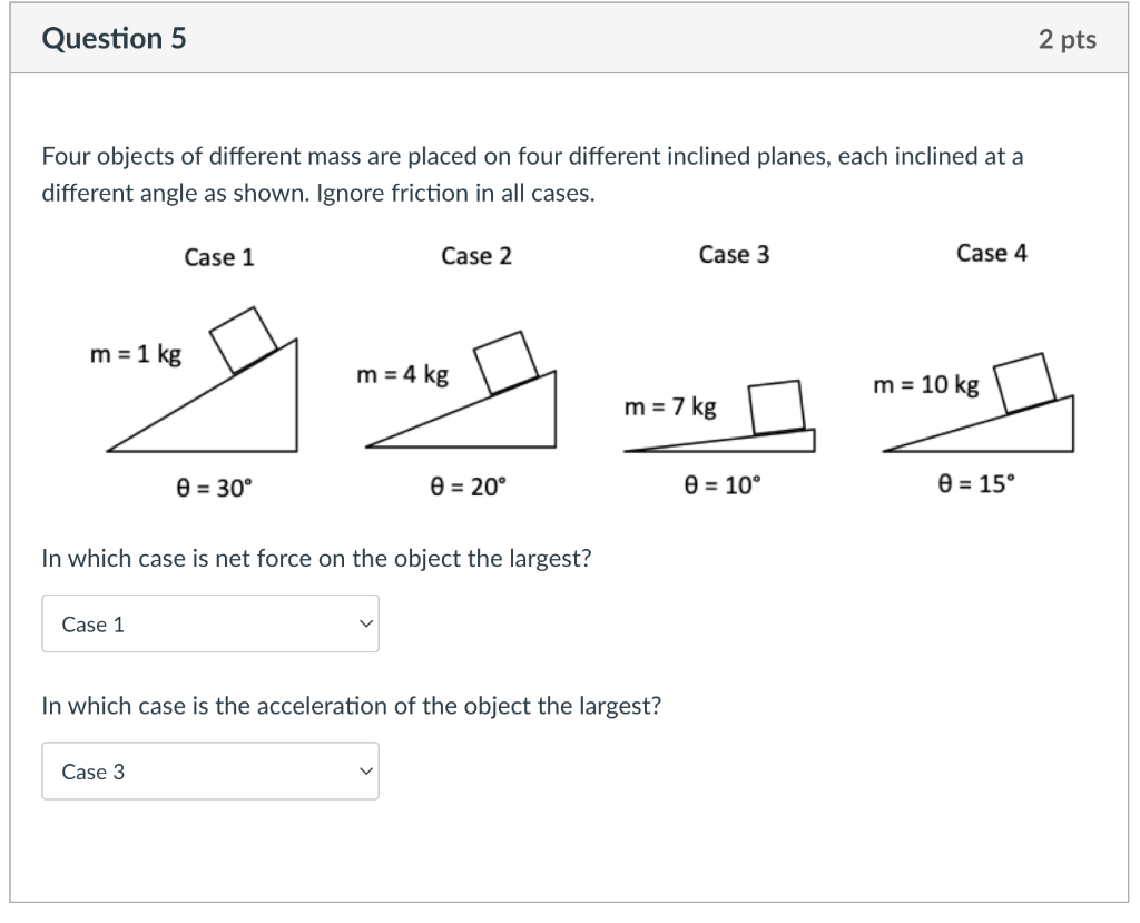[Solved]: Four objects of different mass are placed on fou