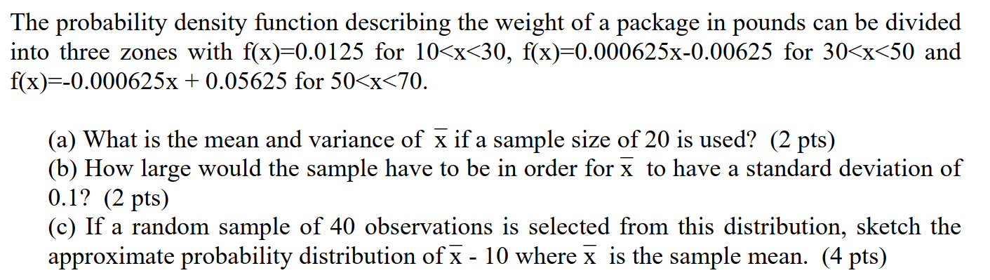 Solved The probability density function describing the | Chegg.com