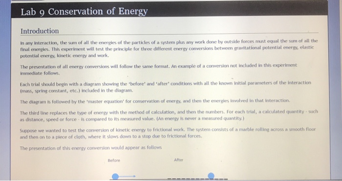 Solved Lab 9 Conservation of Energy Introduction In any | Chegg.com