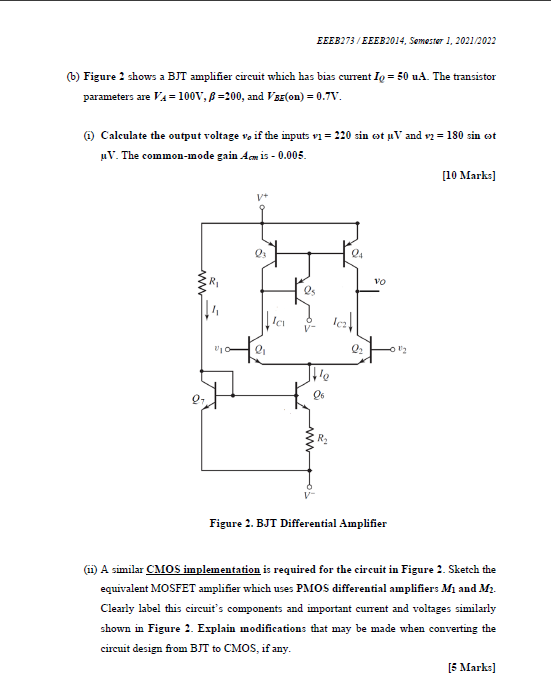 Solved EEEB273/EEEB2014, Semester 1, 2021/2022 QUESTION 1 | Chegg.com