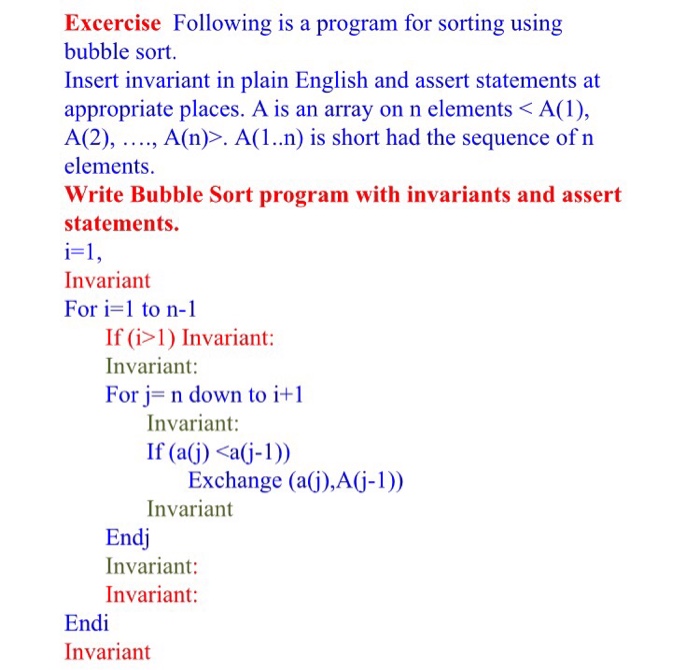 Solved Following is a program for sorting using bubble sort. | Chegg.com