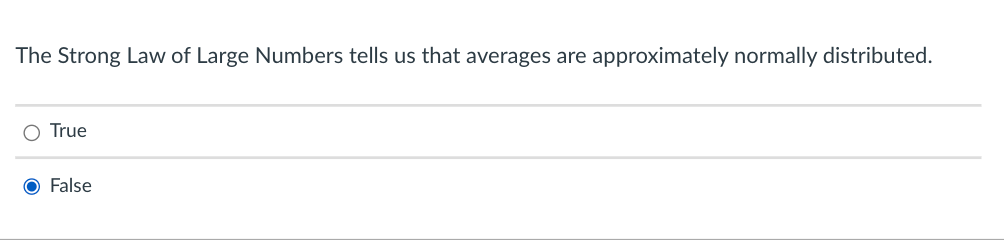 Solved The Strong Law of Large Numbers tells us that | Chegg.com