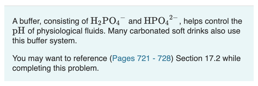 Solved A buffer, consisting of H2PO4 and HPO42-, helps | Chegg.com