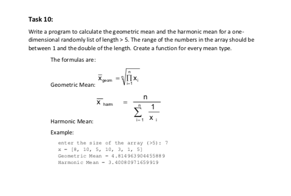 Solved Task 10: Write a program to calculate the geometric | Chegg.com