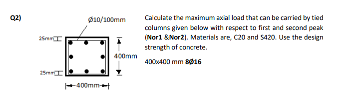 Solved 02) Calculate the maximum axial load that can be | Chegg.com