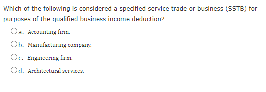 Solved Which of the following is considered a specified | Chegg.com