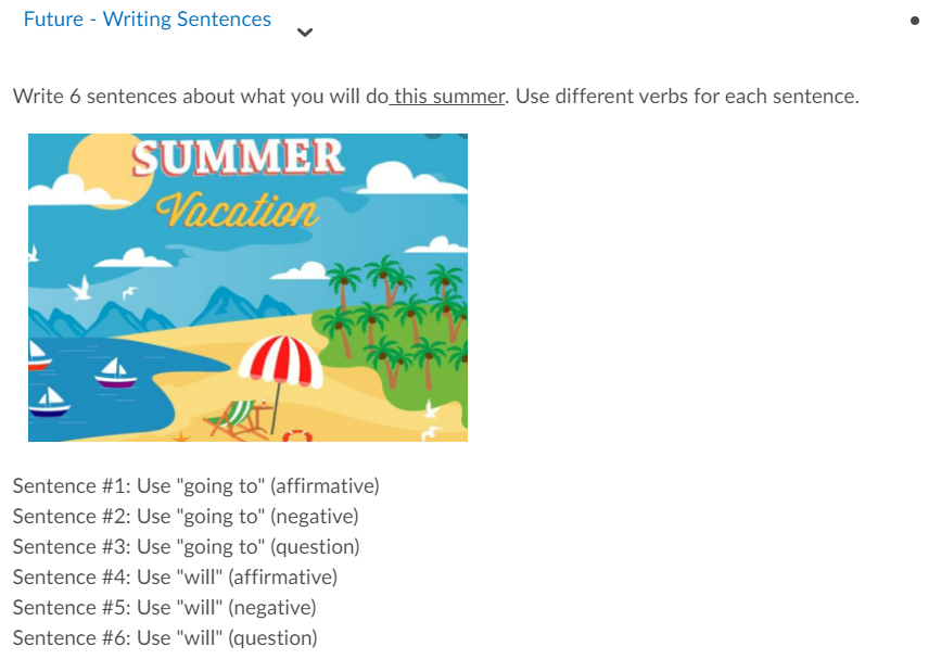 Future - Writing Sentences Write 6 sentences about | Chegg.com