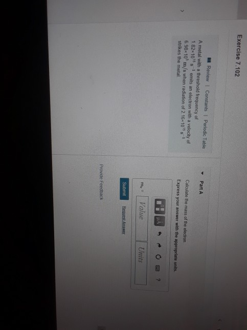 Solved Exercise 7.102 s Review 1 Constants | Periodic Table | Chegg.com