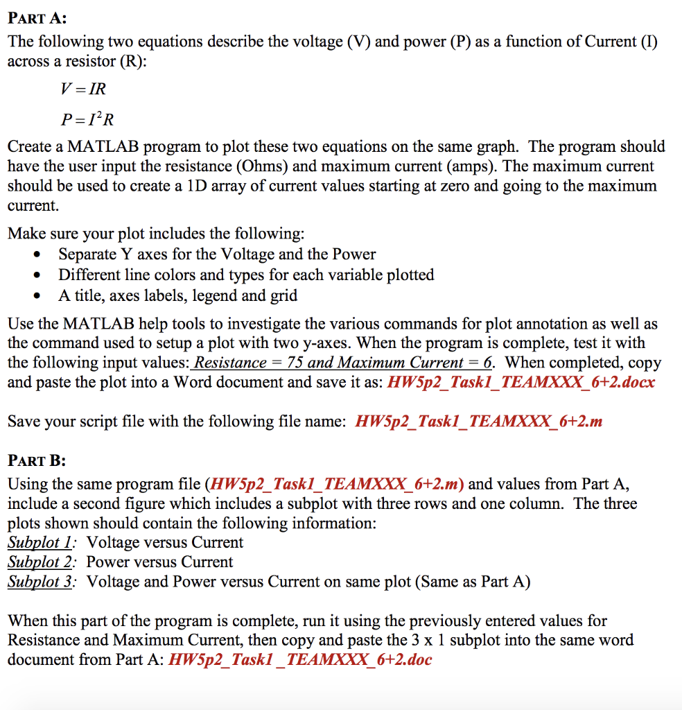 Solved PART A: The following two equations describe the | Chegg.com