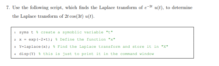 Solved Use the following script, which finds the Laplace | Chegg.com