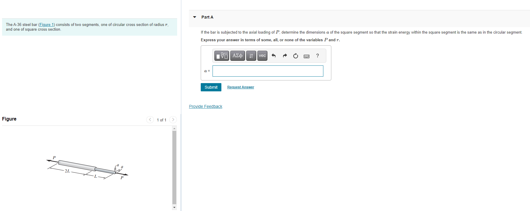 Solved The A-36 steel bar (Figure 1) consists of two | Chegg.com
