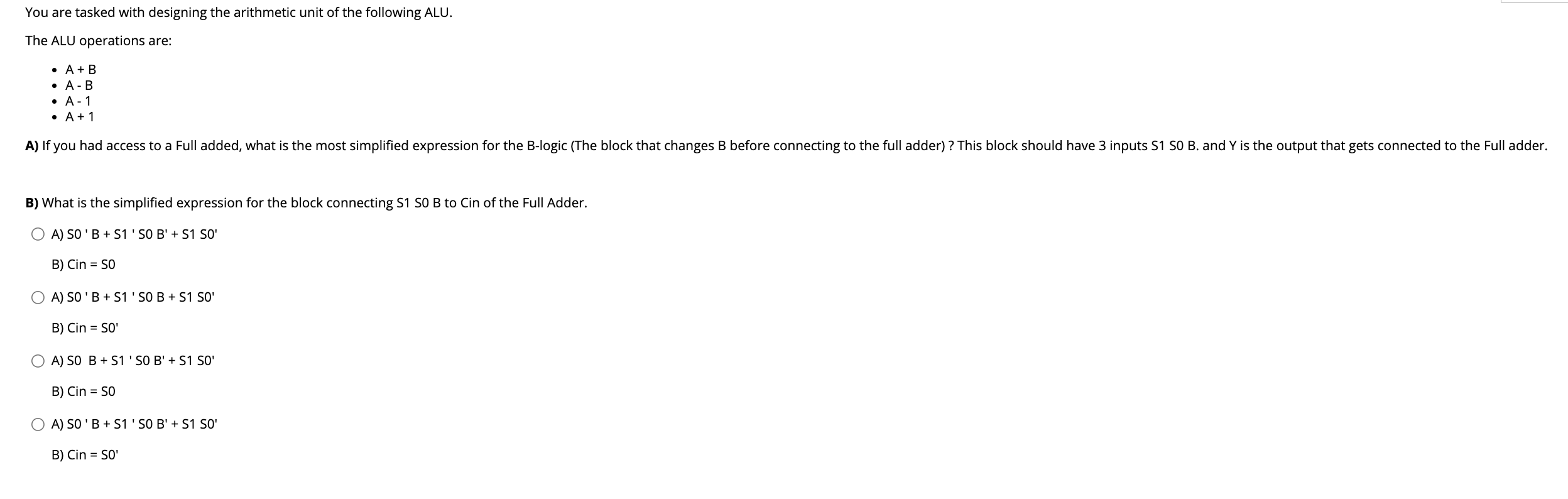 Solved You are tasked with designing the arithmetic unit of | Chegg.com