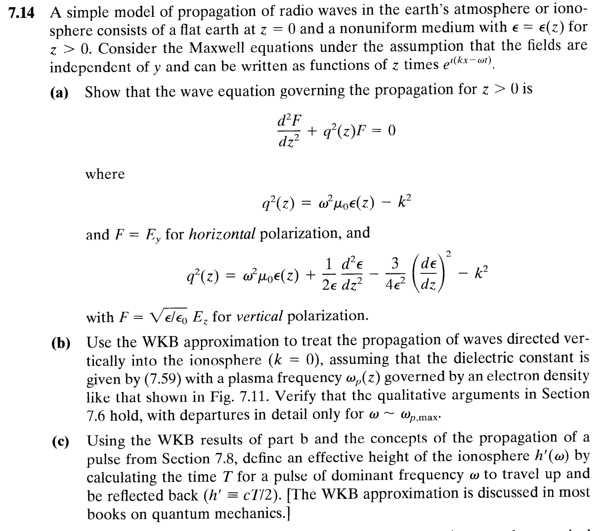 Solved 14 A simple model of propagation of radio waves in | Chegg.com