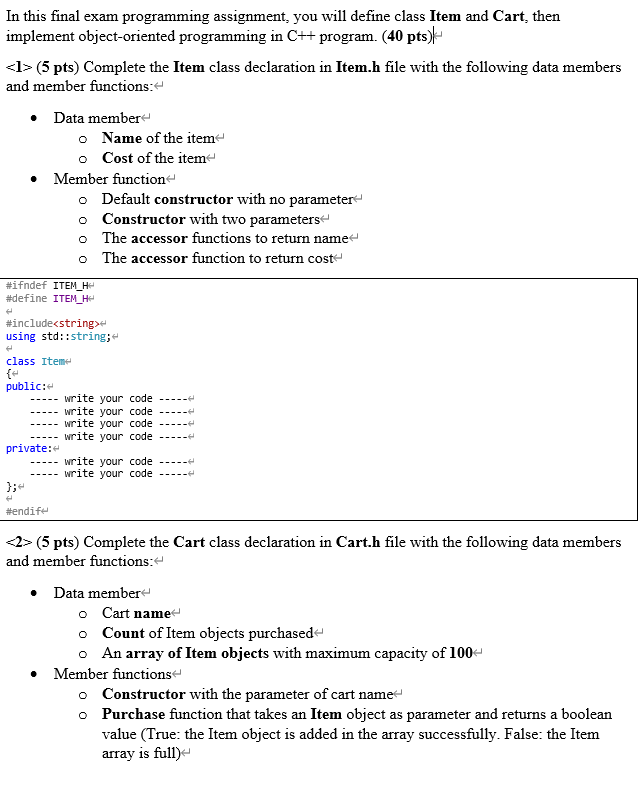 Solved In this final exam programming assignment, you will | Chegg.com