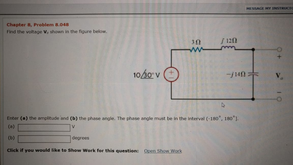 Solved Find the voltage Vo shown in the figure below. | Chegg.com