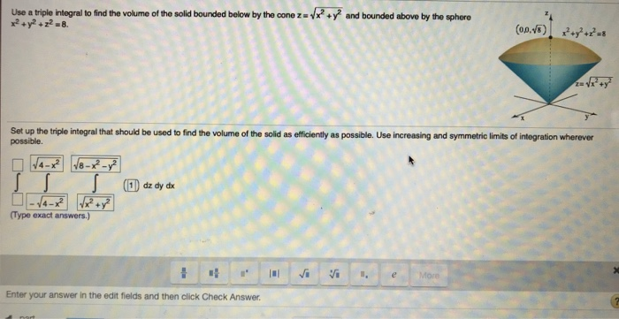 Solved Use a triple integral to find the volume of the solid | Chegg.com