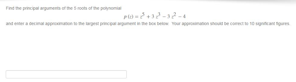 Find the principal arguments of the 5 roots of the | Chegg.com