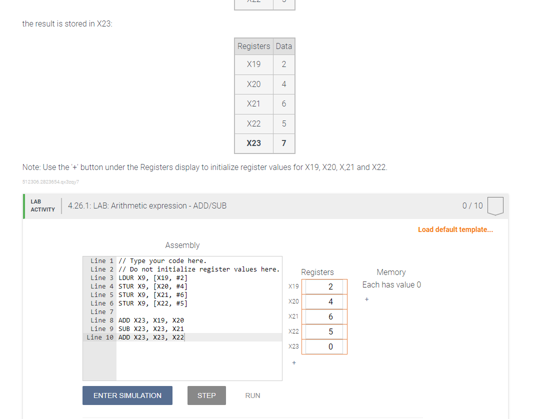 Solved 4.26 LAB: Arithmetic expression - ADD/SUB Given the | Chegg.com