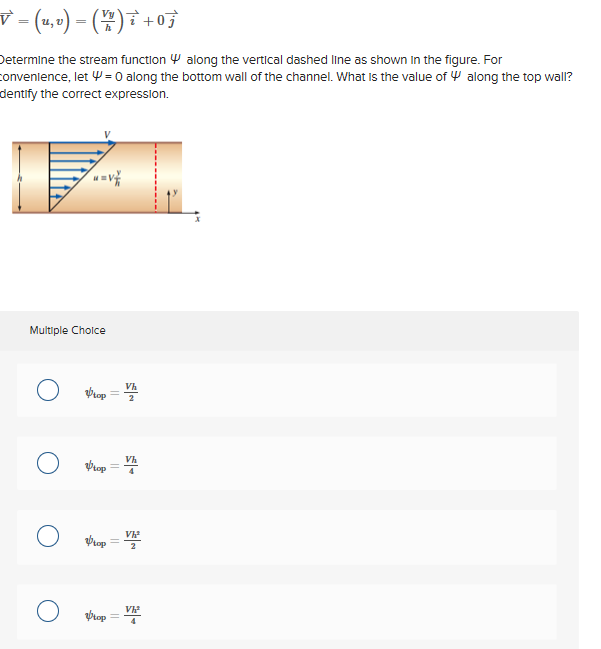 Solved v – (1,,) = (?) i + 0} Determine the stream function | Chegg.com