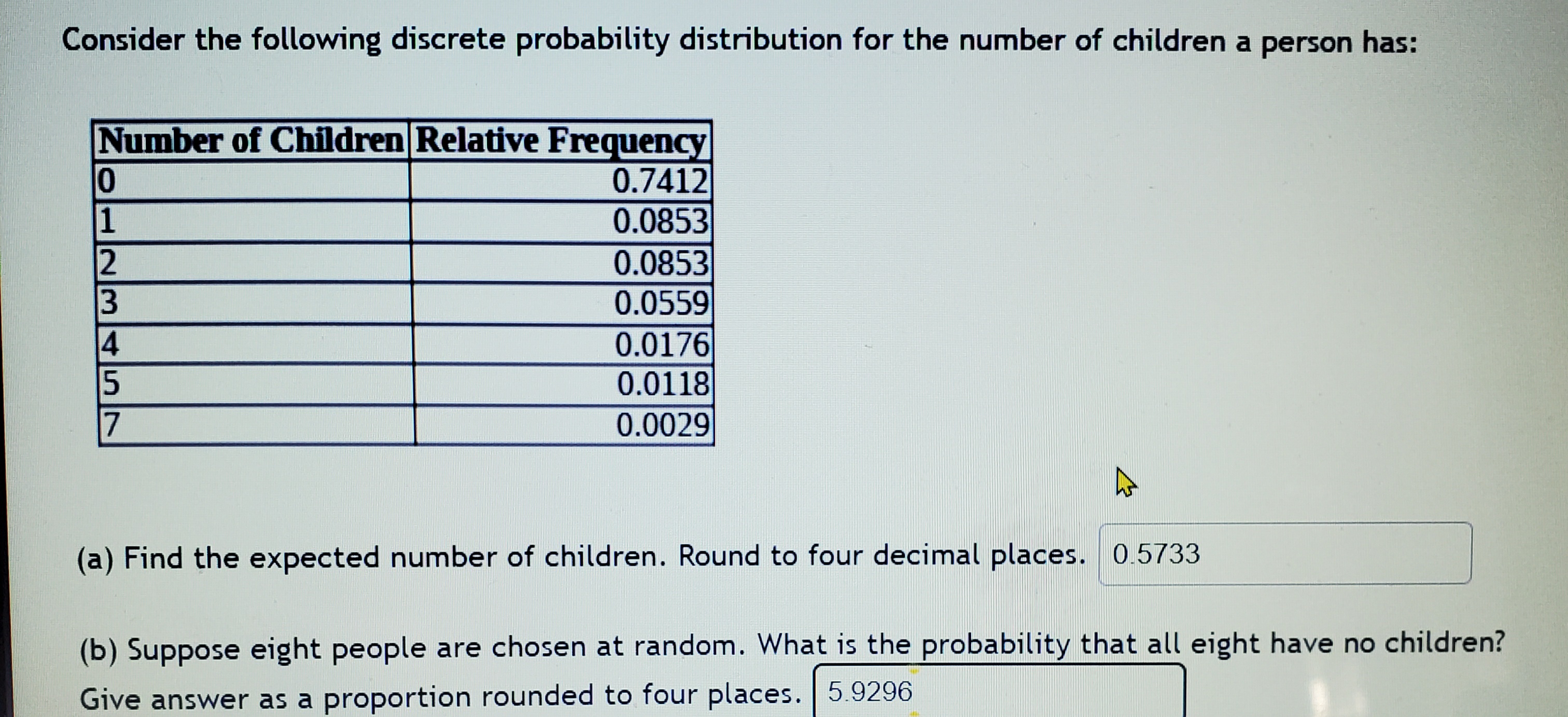 Solved Consider the following discrete probability | Chegg.com