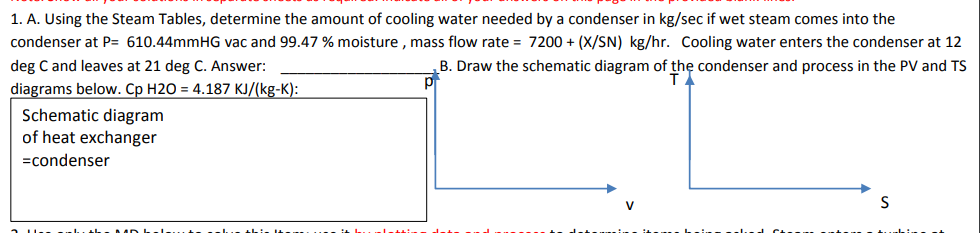 Solved 1. A. Using the Steam Tables, determine the amount of | Chegg.com