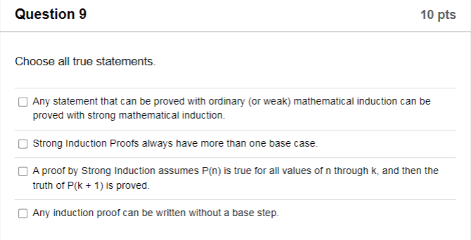 Solved Choose all true statements. Any statement that can be | Chegg.com