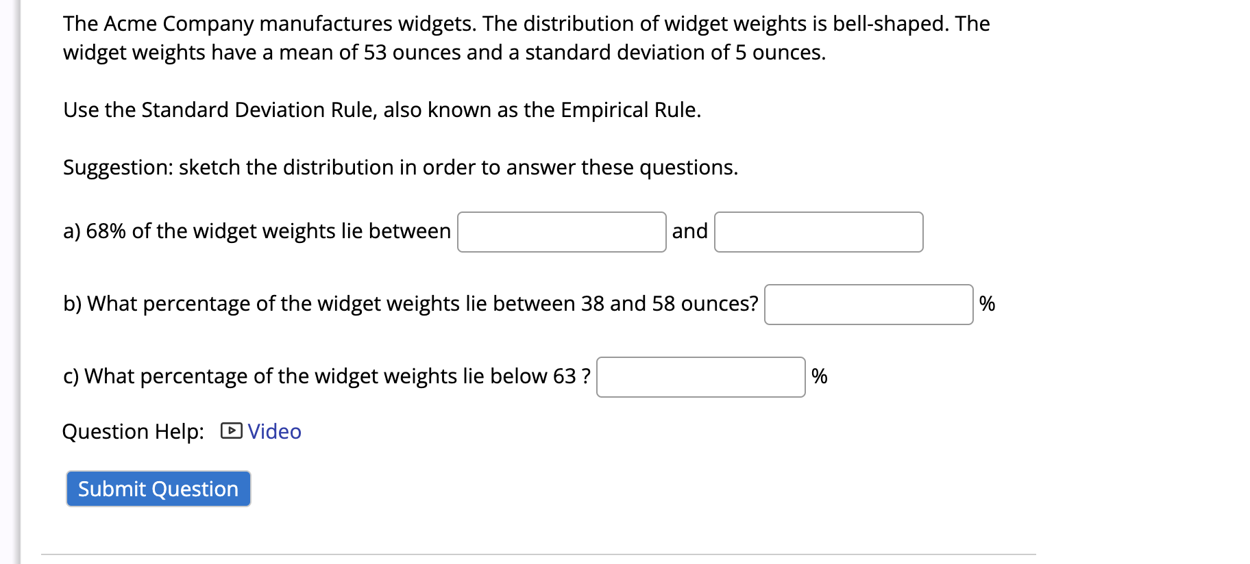 Solved The Acme Company manufactures widgets. The | Chegg.com