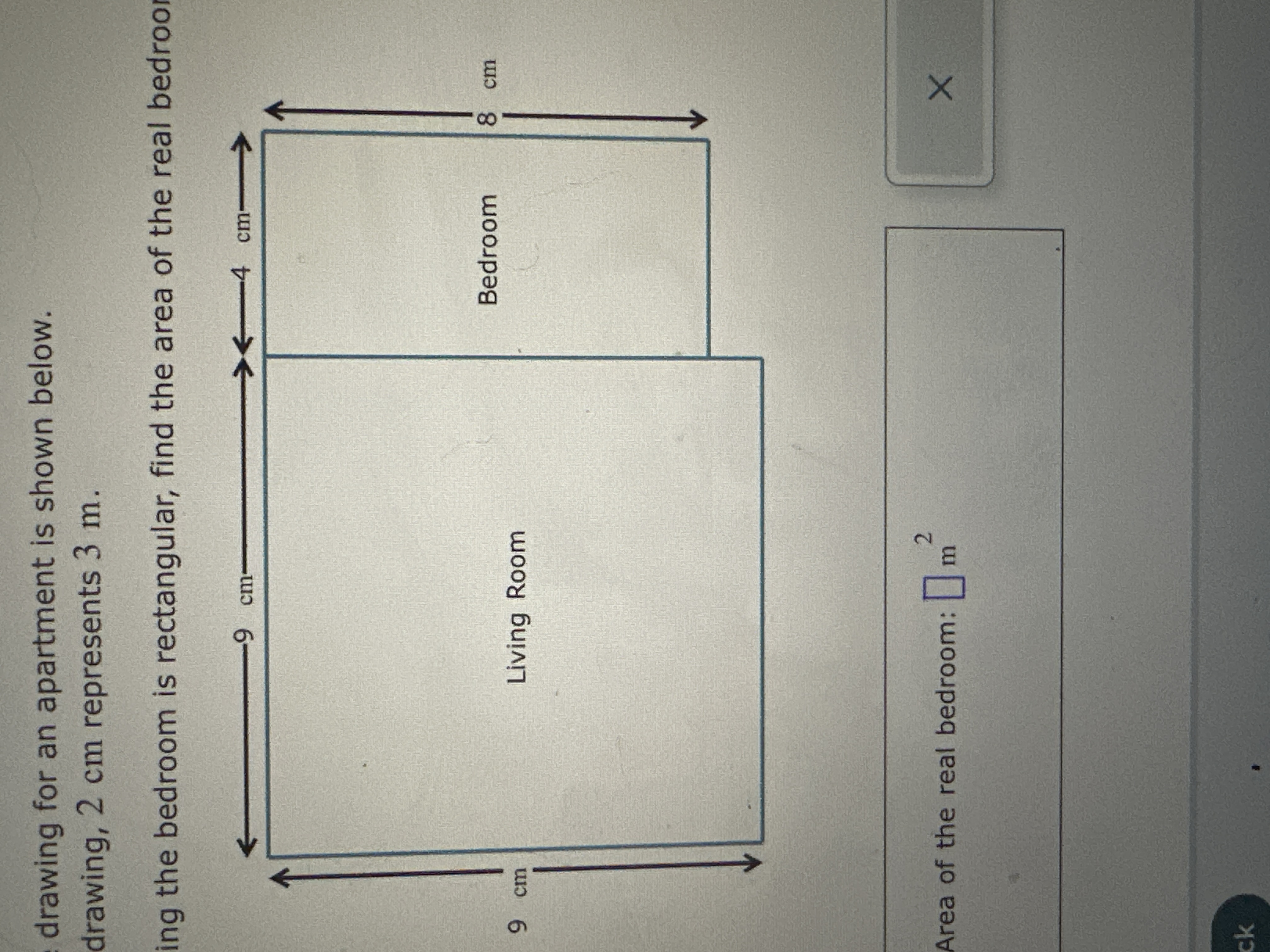 Solved A scale drawing for an apartment is shown below. In | Chegg.com