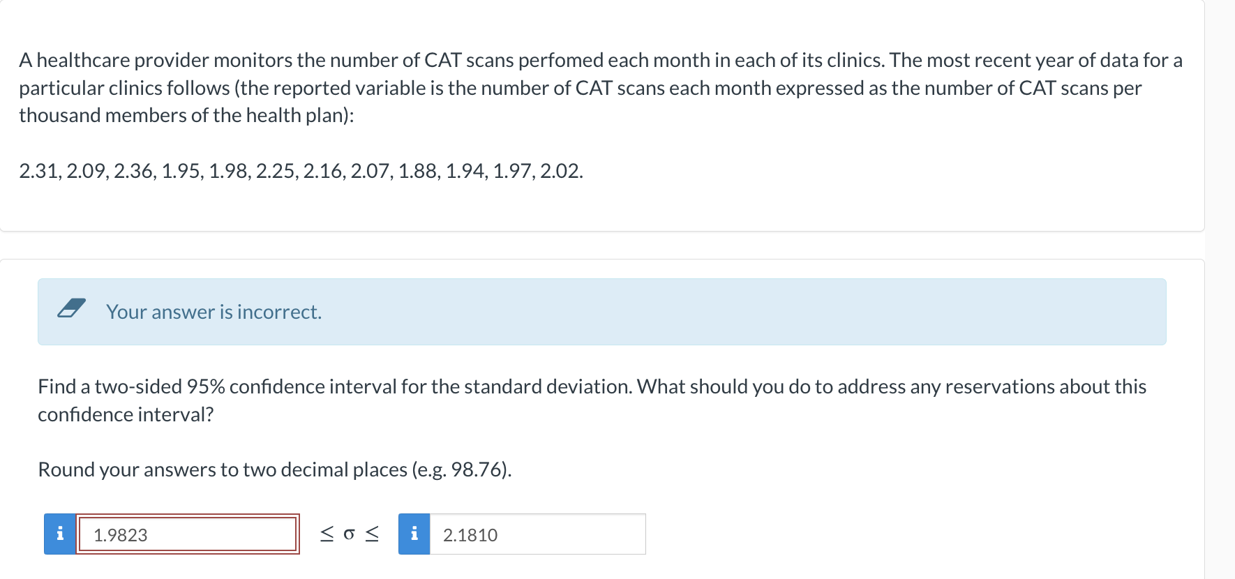 Solved A healthcare provider monitors the number of CAT | Chegg.com