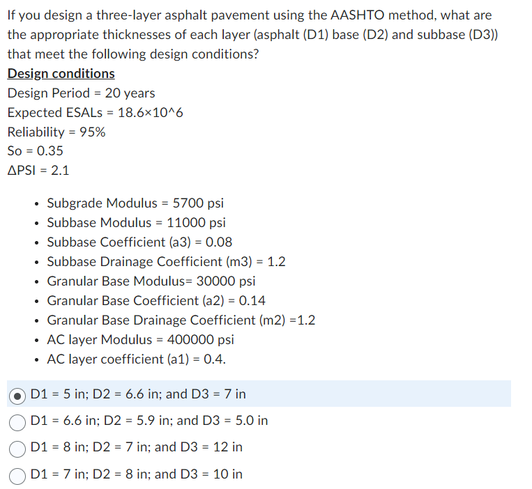 Solved If you design a three-layer asphalt pavement using | Chegg.com