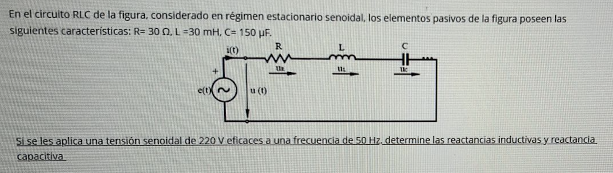 Solved En el circuito RLC de la figura, considerado en | Chegg.com
