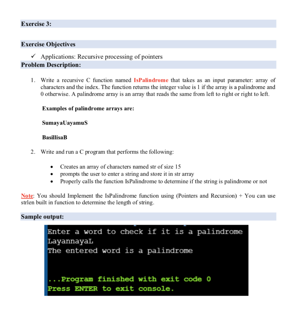 Solved Exercise 3: Exercise Objectives Applications: | Chegg.com