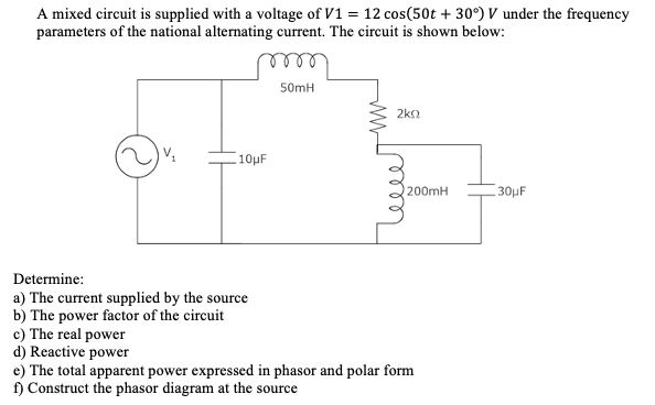 Solved A mixed circuit is supplied with a voltage of V1 = 12 | Chegg.com