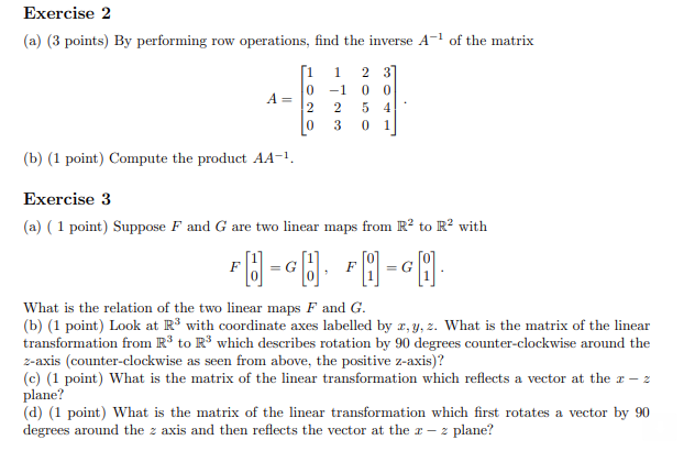 Solved (a) (3 points) By performing row operations, find the | Chegg.com