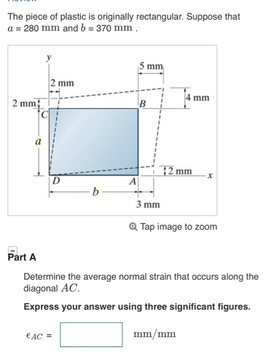 Solved The piece of plastic is originally rectangular. | Chegg.com