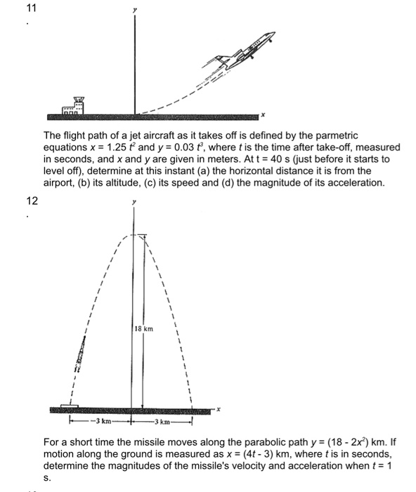Solved The flight path of a jet aircraft as it takes off is | Chegg.com