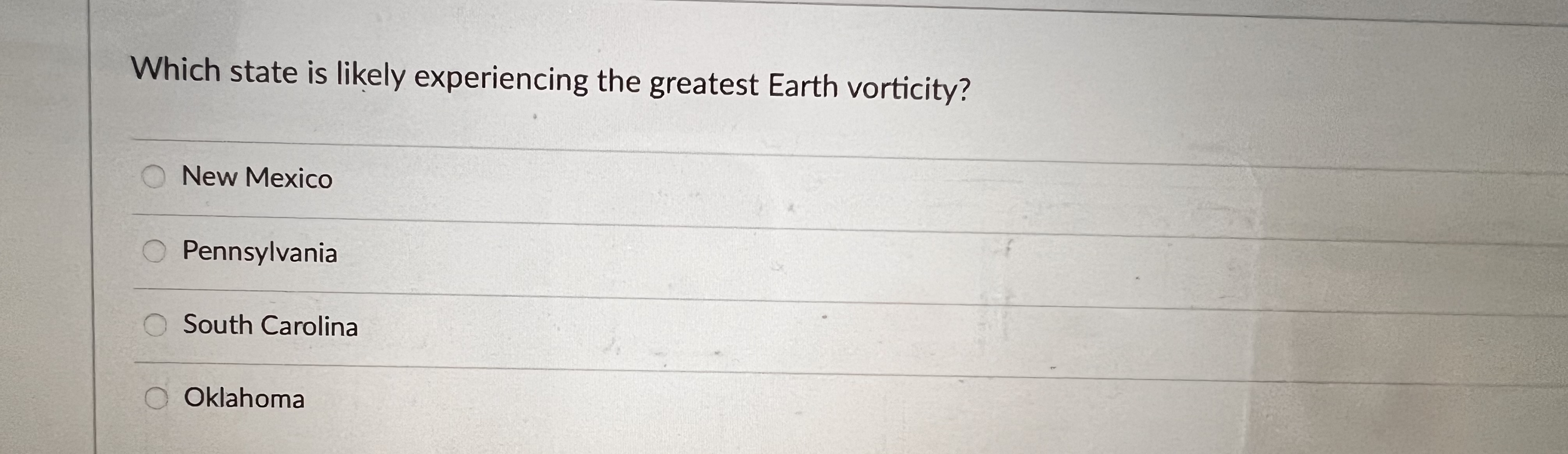 Solved Enค …L∩Which state is likely experiencing the | Chegg.com