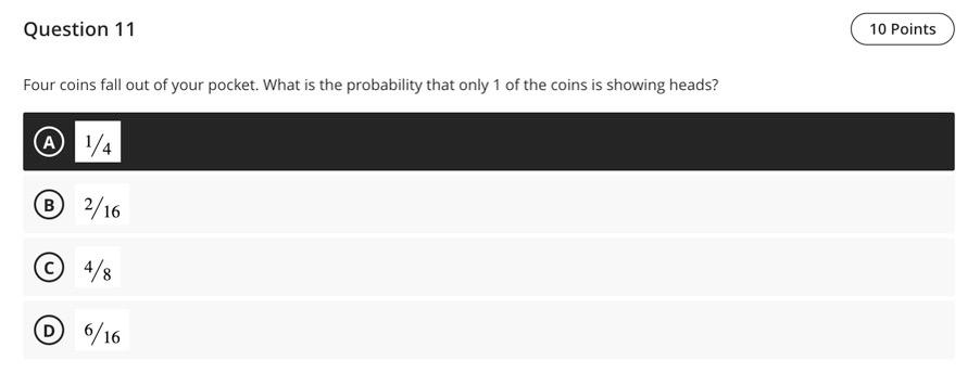 Solved Four coins fall out of your pocket. What is the | Chegg.com