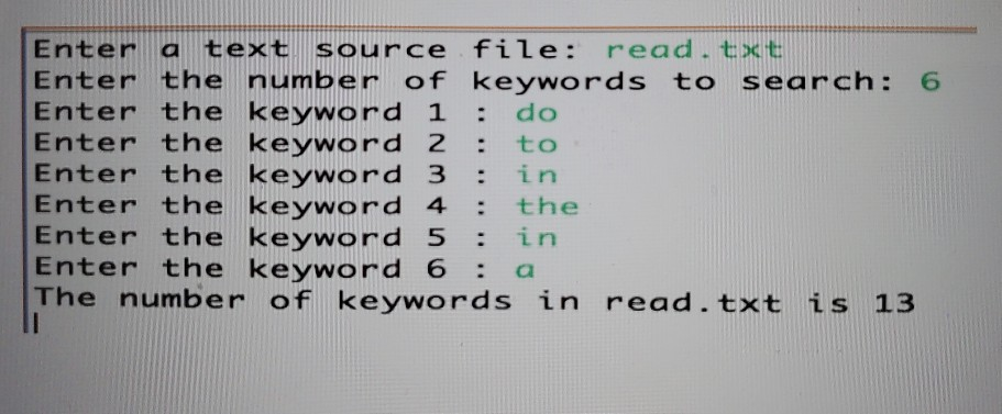 Solved Count the Keywords Write a static method to process a | Chegg.com