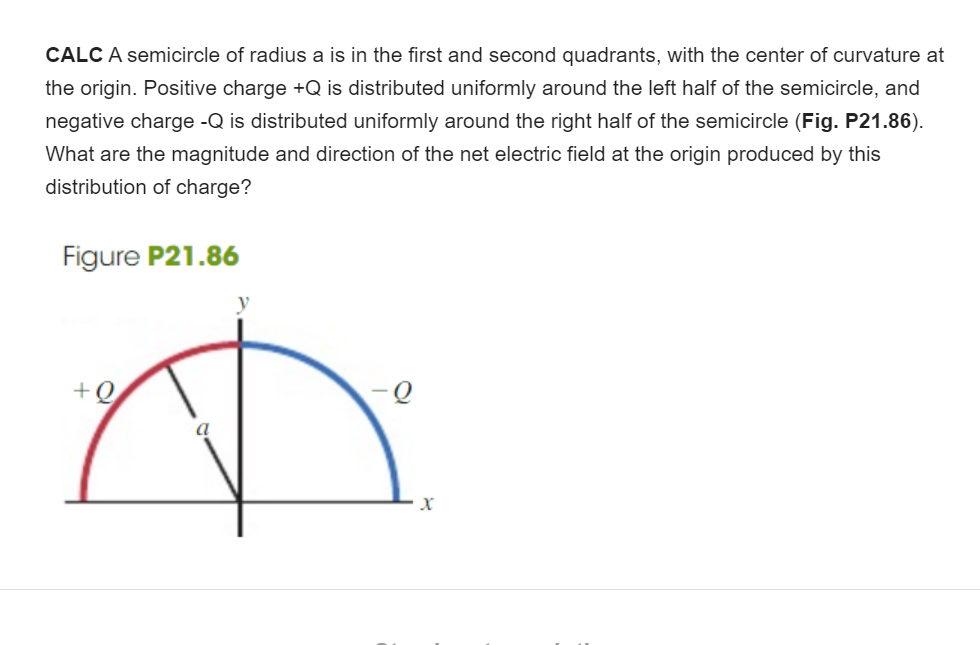 Solved CALC A semicircle of radius a is in the first and | Chegg.com