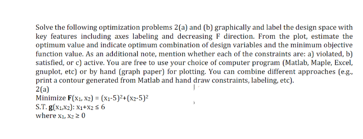 Solved Solve the following optimization problems 2(a) and | Chegg.com